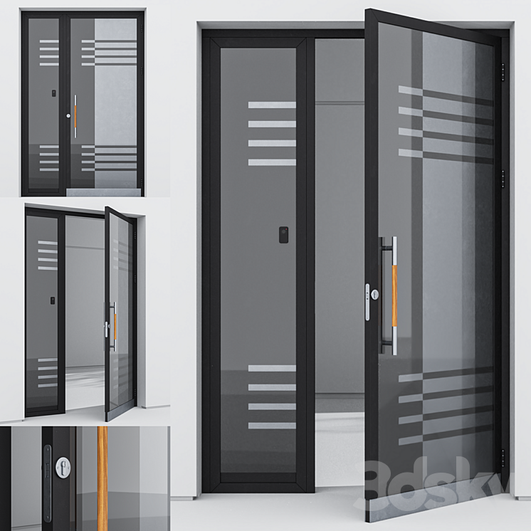 Aluminum door 86 - Doors - 3D model