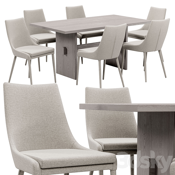 Dant Dining Chair and Taos Table - Table + Chair - 3D model