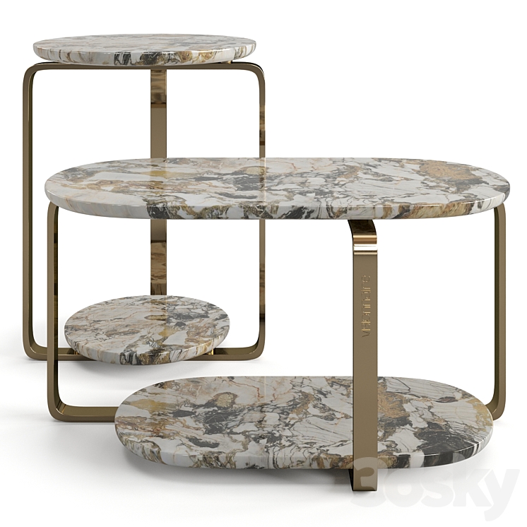 Visionnaire Button coffee tables set - Table - 3D model