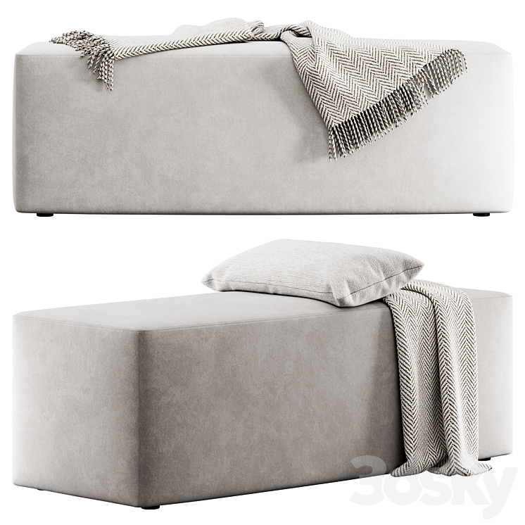 Large Rectangular Pouf by Iroco design - Other soft seating - 3D model