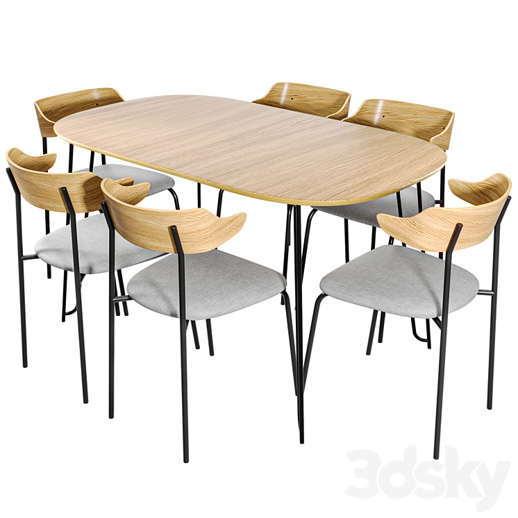 Novac - Table + Chair - 3D model