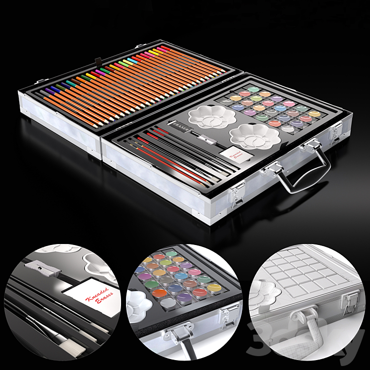 A set for drawing with paints in a case - Miscellaneous - 3D model