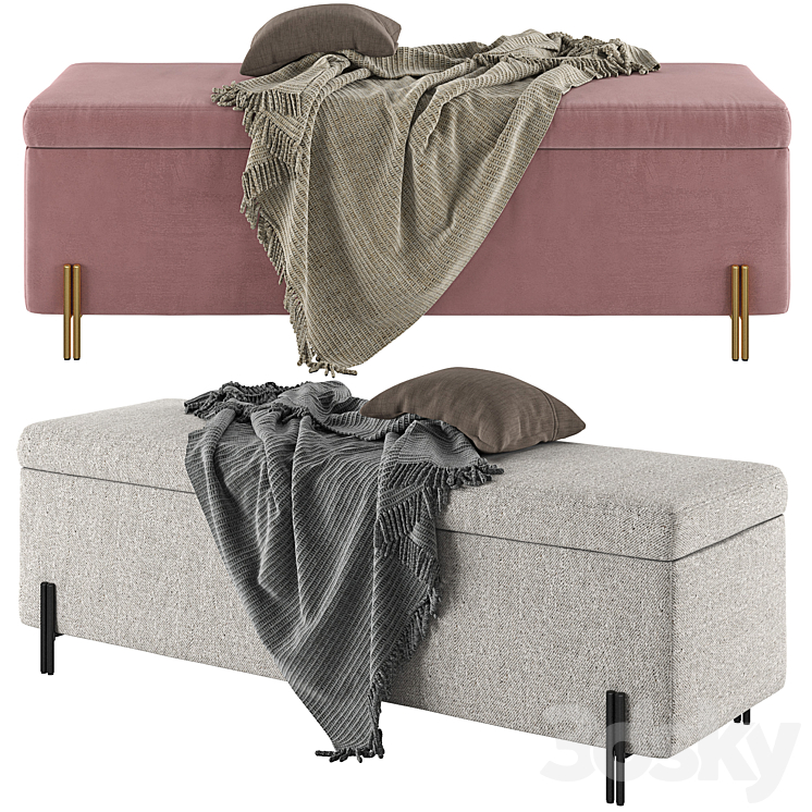 Mod Storage Bench - Other soft seating - 3D model