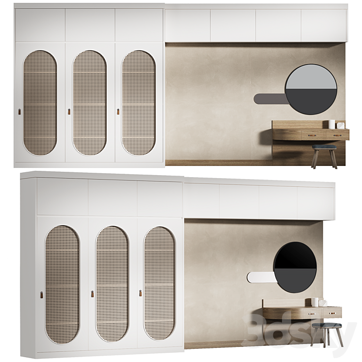 Circle wardrobe with dressing table - Wardrobe & Display cabinets - 3D ...