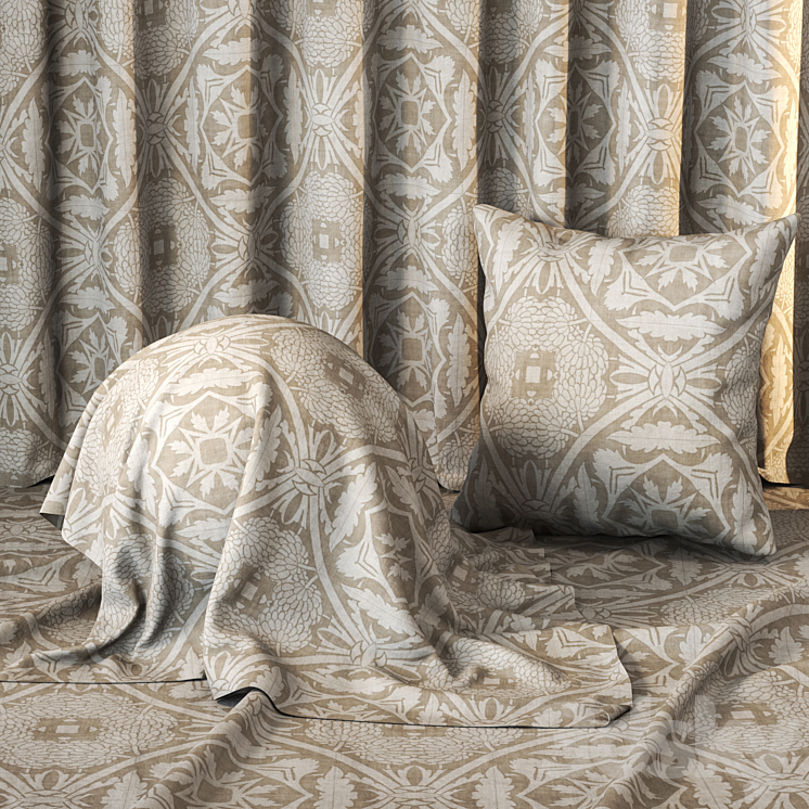Classic Fabric Cotton Texture 4K - Seamless - 4 Color - Fabric - 3D model
