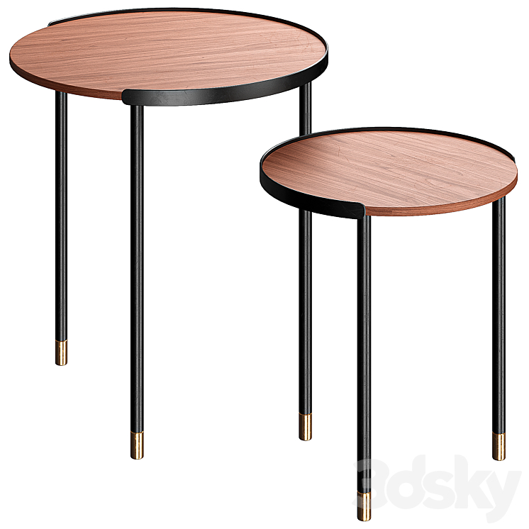 Round coffee table ALINER from LA FORMA, 2 pieces - Table - 3D model