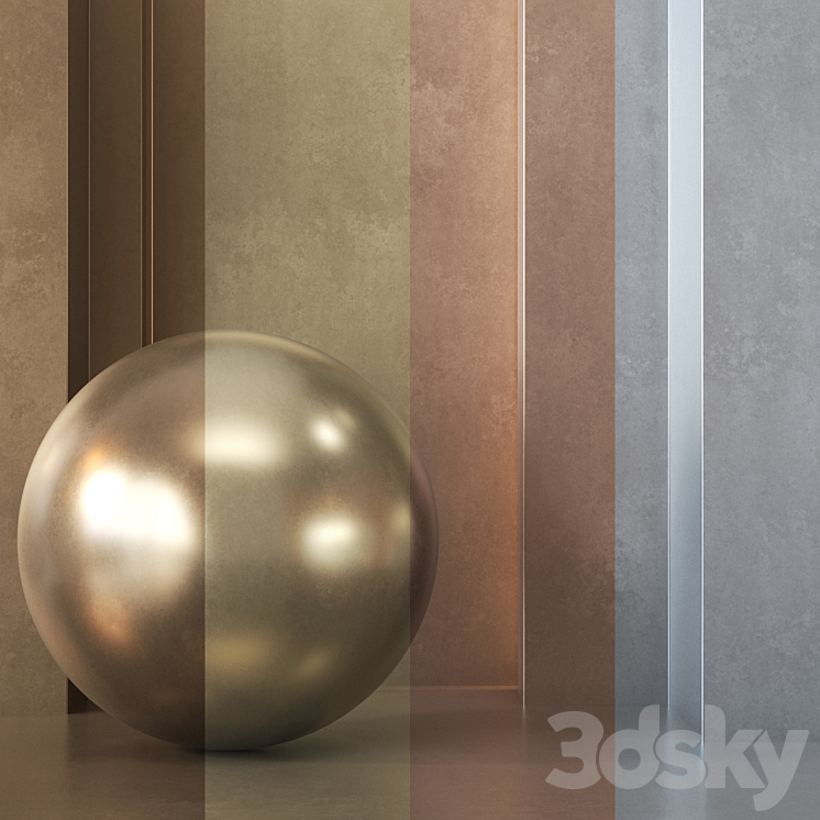 4 in 1 Metall Pack Textures 4K - Seamless - Vol 1 - Metal - 3D model