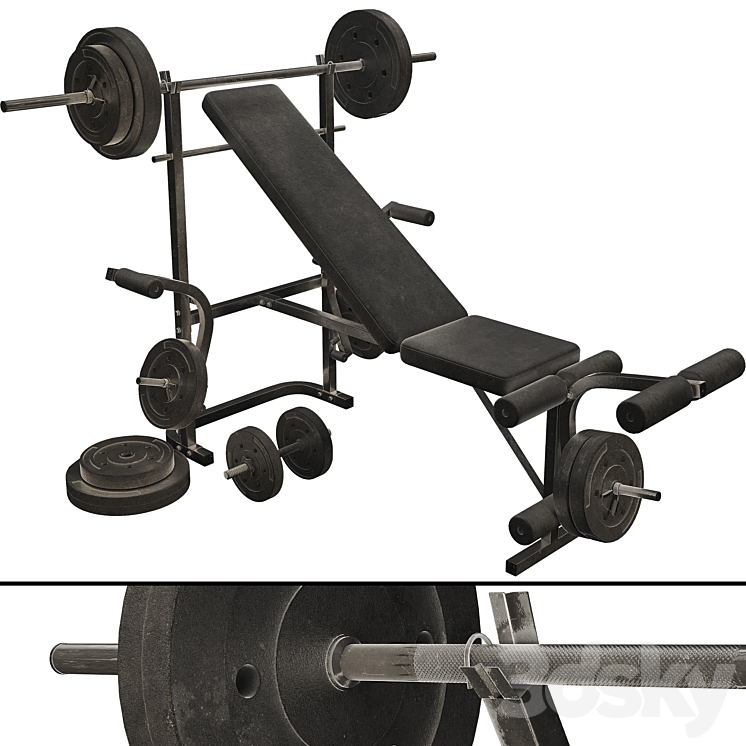 Duke Fitness Dumbbell Bench Set - Sports - 3D model