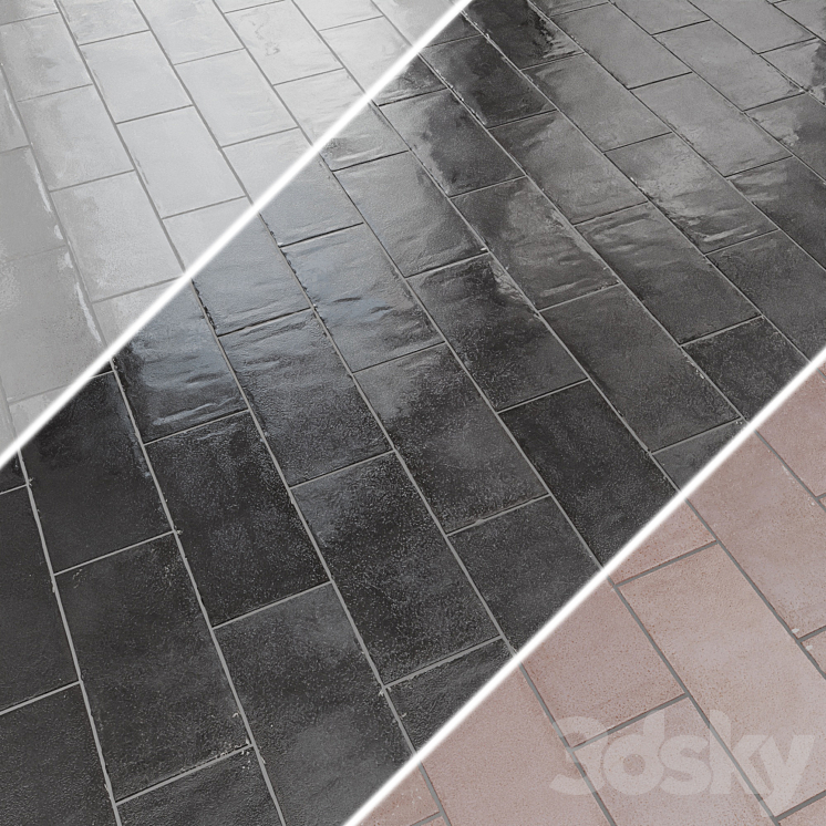 Porcelain stoneware tiles EQUIPE ALTEA 7.5x15 cm - Stone - 3D model