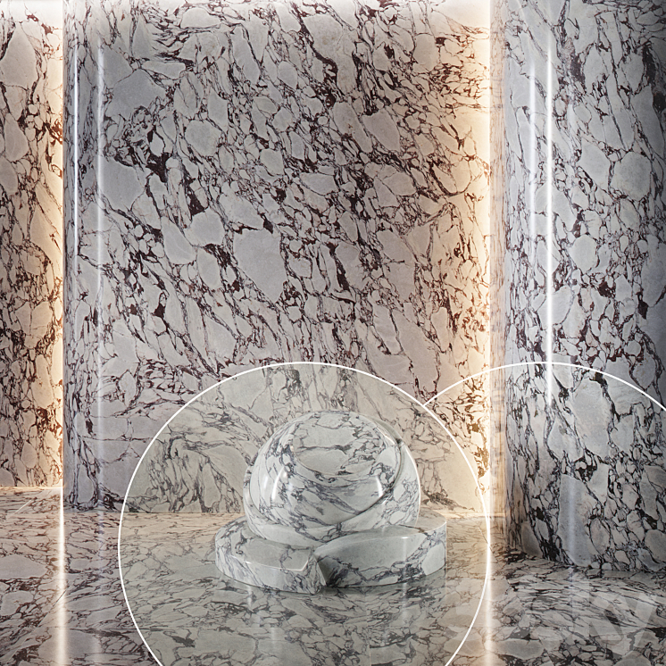 Marble set (seamless) | 12 - Stone - 3D model