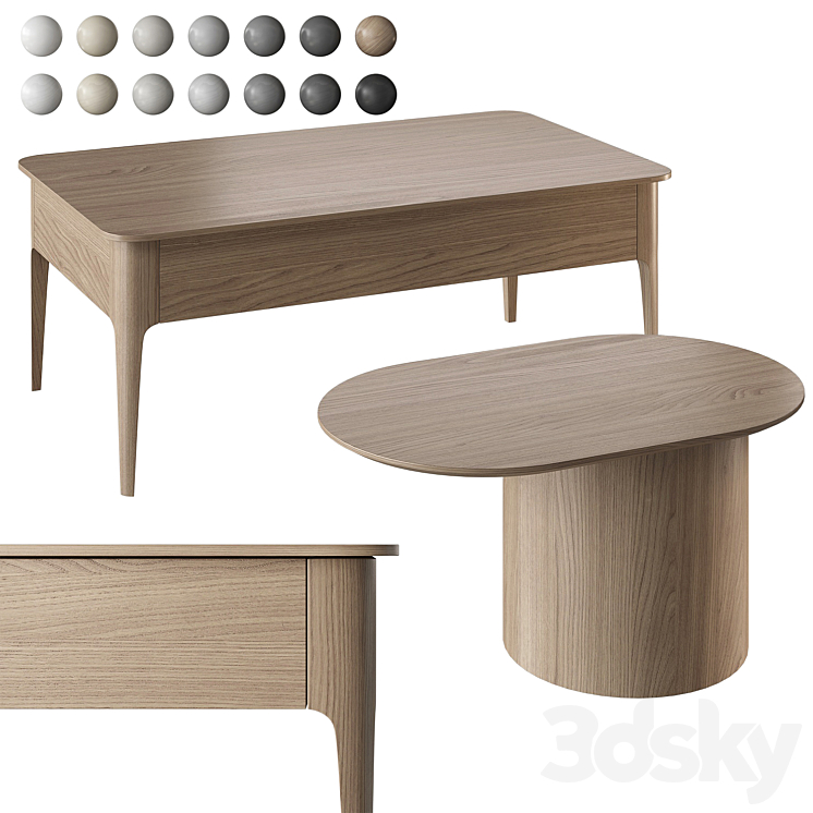 Coffee table Ellipse Type 14 colors - Table - 3D model