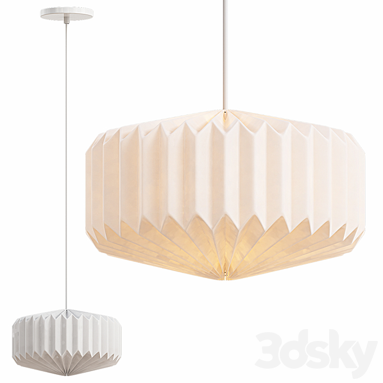Origami Hexagon Paper Pendant Small - Pendant light - 3D model