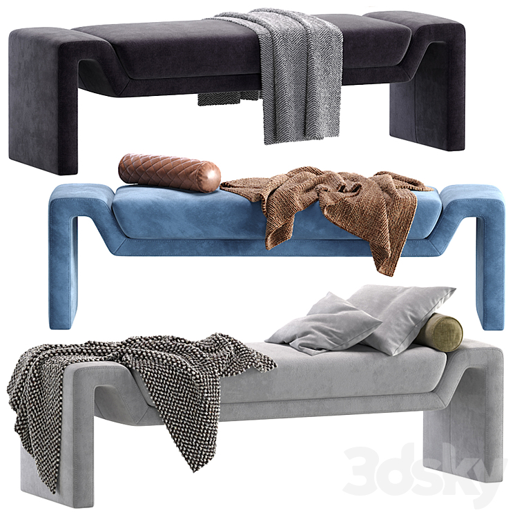 Perimeter Anthracite Velvet Bench By CB2/бархатная скамья - Other soft ...