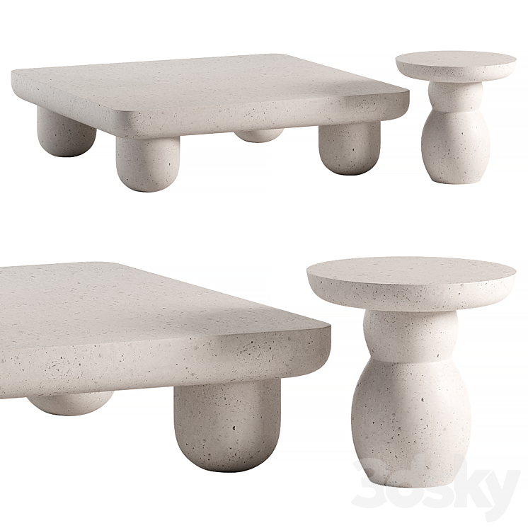 Clouded Square Coffee Table - Table - 3D model