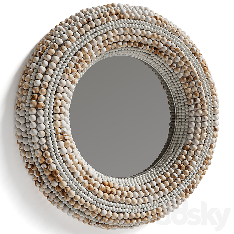 Beaded Round Mirror by Anthropologie - Mirror - 3D model