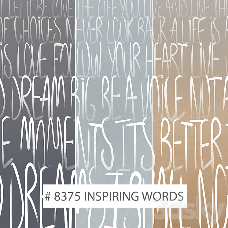 Creativille | wallpapers | 8375 Inspiring Words - Wall covering - 3D model