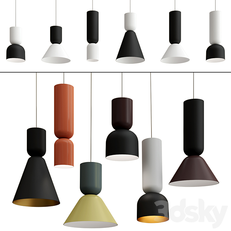 ZOE DUO By Intra lighting - Pendant light - 3D model