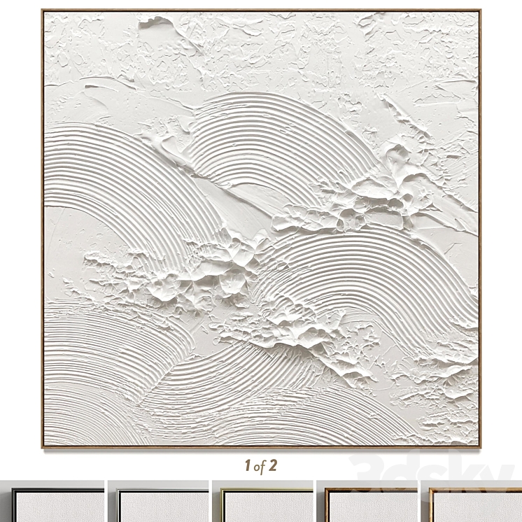 Plaster two square photo frames D-157 - Frame - 3D model