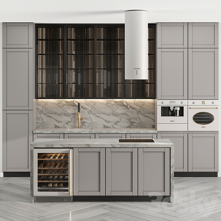 Kitchen smeg gray - Kitchen - 3D model