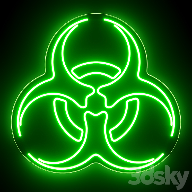 Biohazard Neon Sign - Neon - 3D model