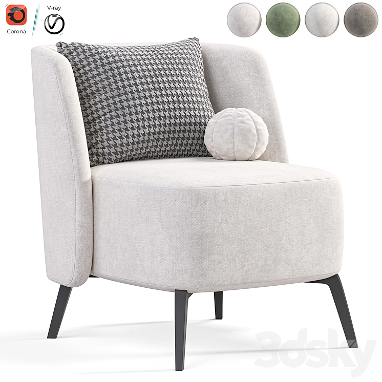 Sunday armchair by Poliform - Arm chair - 3D model