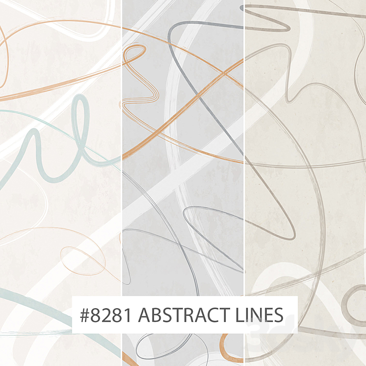 Creativille | wallpapers | 8281 Abstract Lines - Wall covering - 3D model