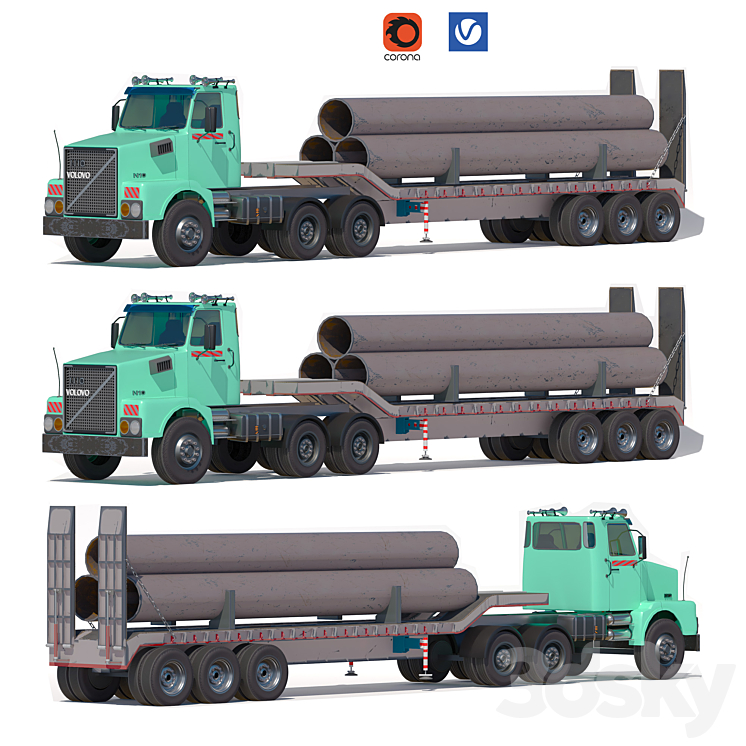 volvo n10-articulated vehicle - Transport - 3D model