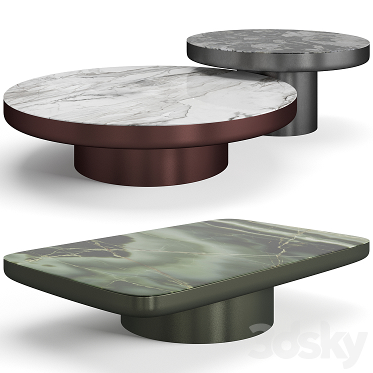 Minotti Brady coffee tables set - Table - 3D model