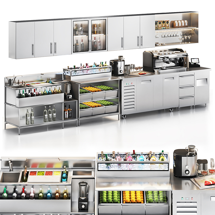 cafe bar equipment - Restaurant - 3D model