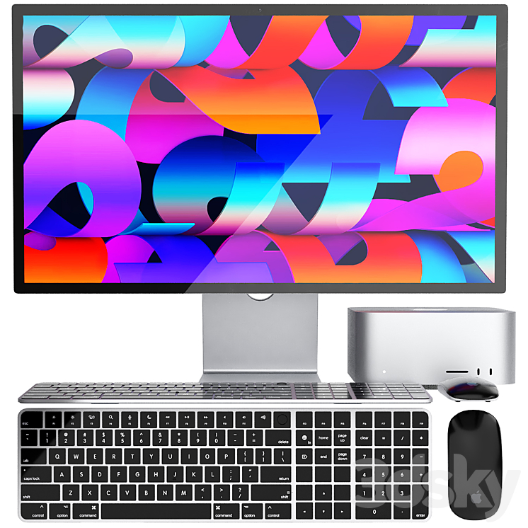 apple mac studio pc set with display - PC & other electronics - 3D model