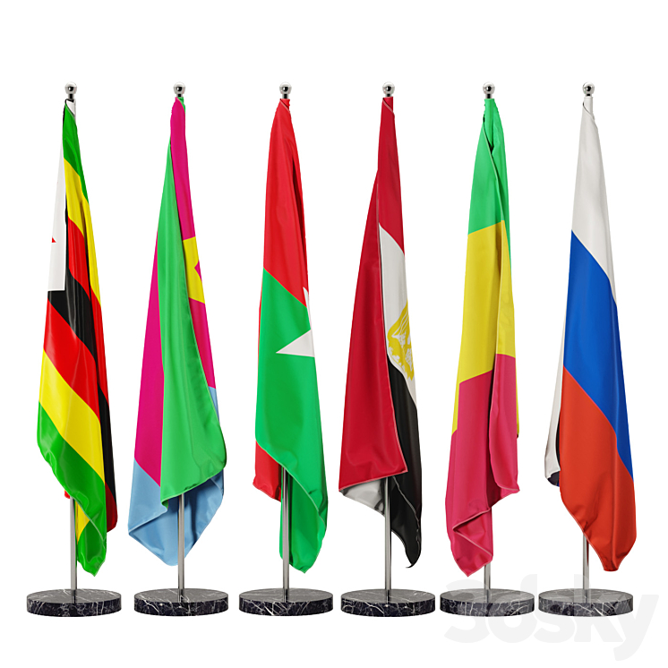 Flags of African countries - Other decorative objects - 3D model