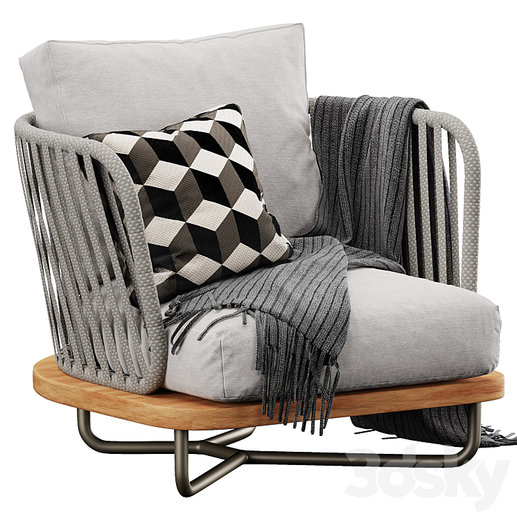 Minotti Sunray - Arm chair - 3D model