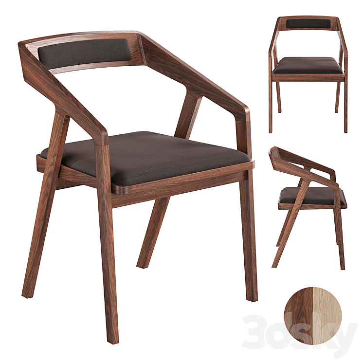Angled Frame Dining Arm Chair - Chair - 3D model