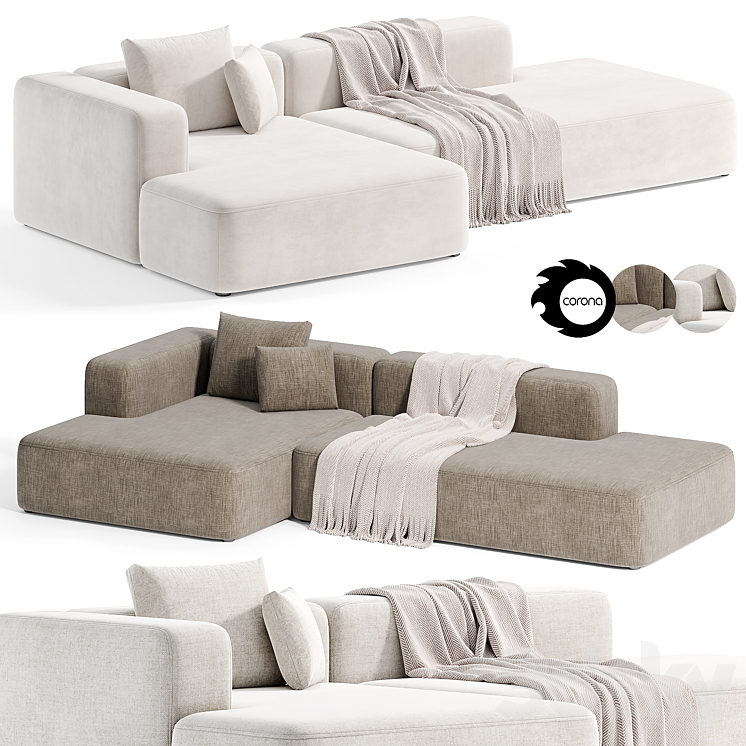 Stone Modular Sofa 2 by Tamamm - Sofa - 3D model