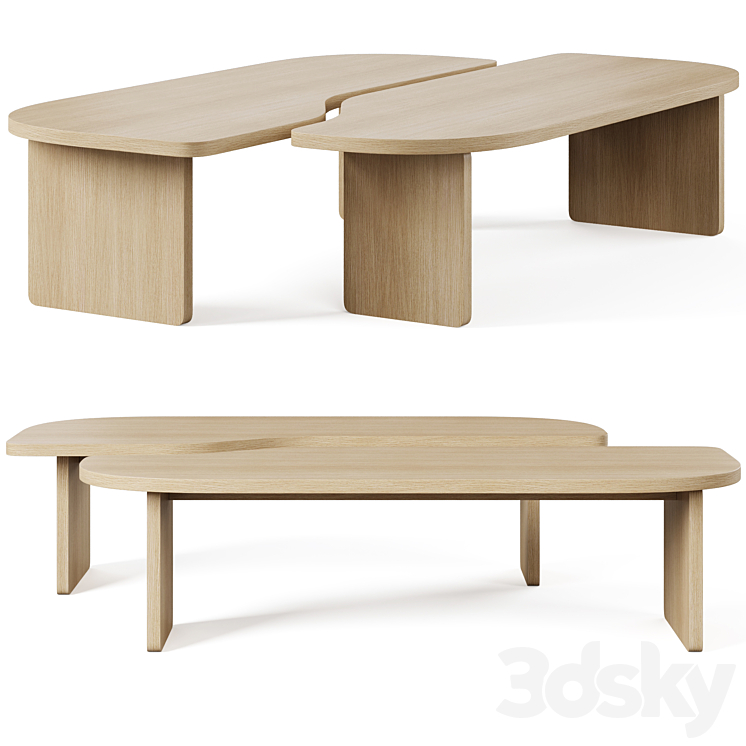 Set of 2 Docha Oak Veneer Coffee Tables by LA REDOUTE INTERIEURS ...