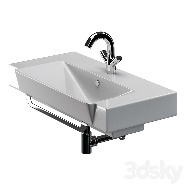 Countertop washbasin Jacob Delafon Reve E4803 80 cm - Wash basin - 3D model