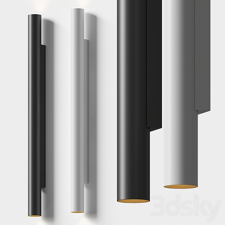 Midpin W2 by Lightnet - Wall light - 3D model