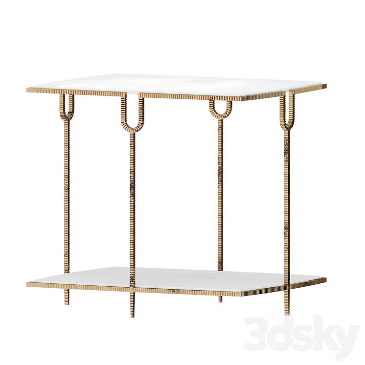 Global views Curve Side Table-Gold - Table - 3D model