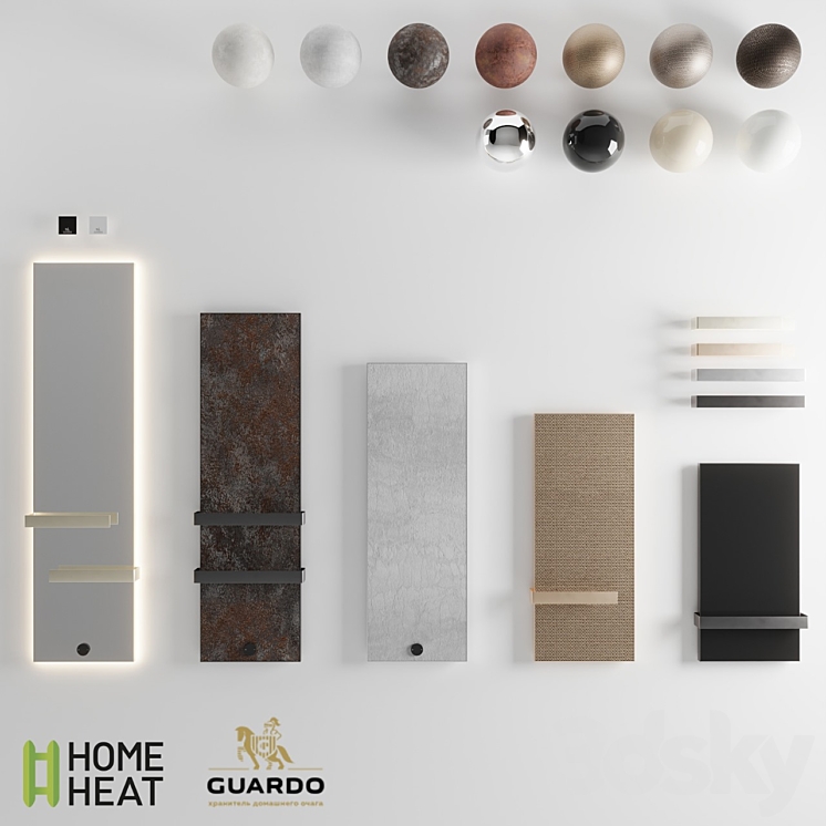 Heated towel rail GUARDO Santarelli SET - Towel rail - 3D model
