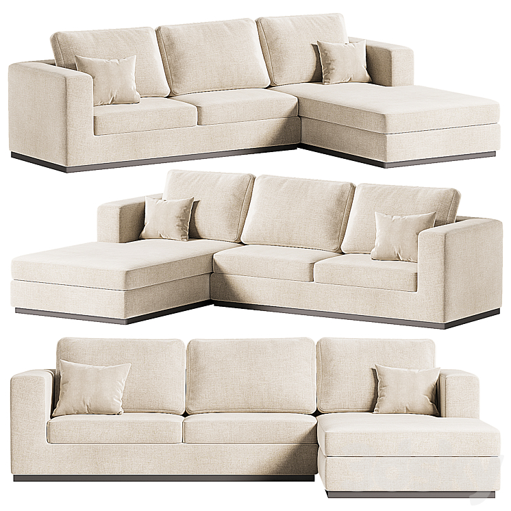Eudora L-Shaped Modular Sofa - Sofa - 3D model