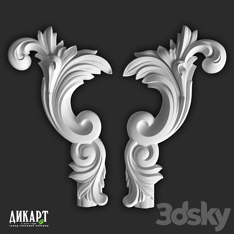 Dikart Ds-465 483x275x51mm - Decorative plaster - 3D model