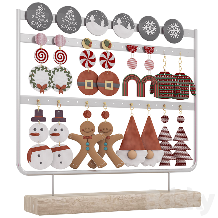 christmas earrings2 - Decorative set - 3D model