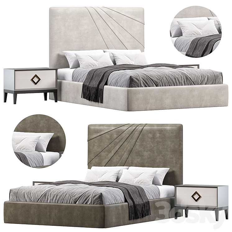 Braya Bed By Cazarina Collection - Bed - 3D model