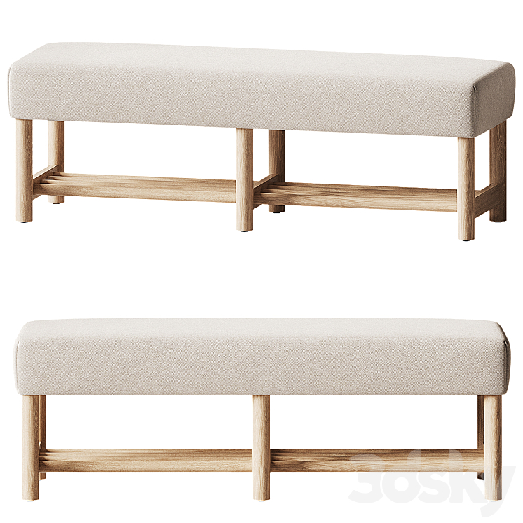 Pottery Barn Clyde Upholstered Bench - Other soft seating - 3D model