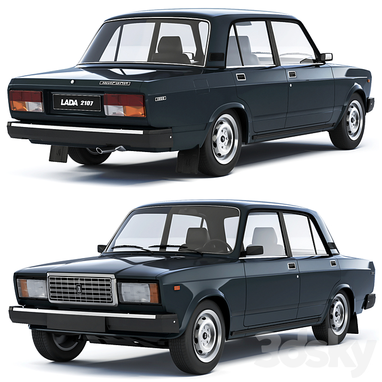 VAZ Zhiguli 2107 1982 - Ground Transport - 3D model