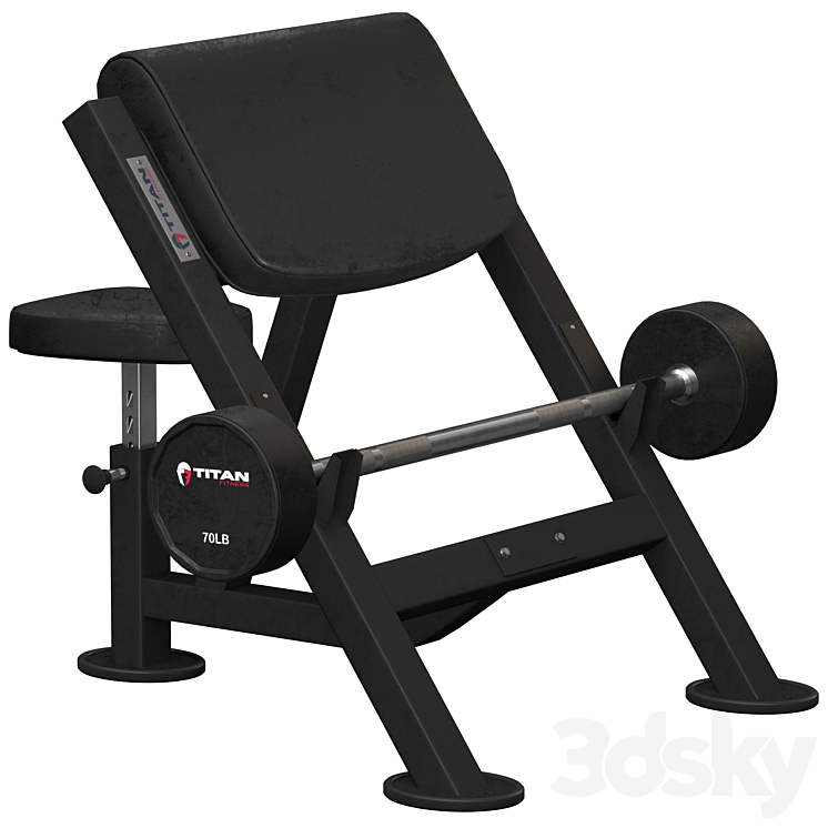 Titan Preacher Curl Bench V2 - Sports - 3D model