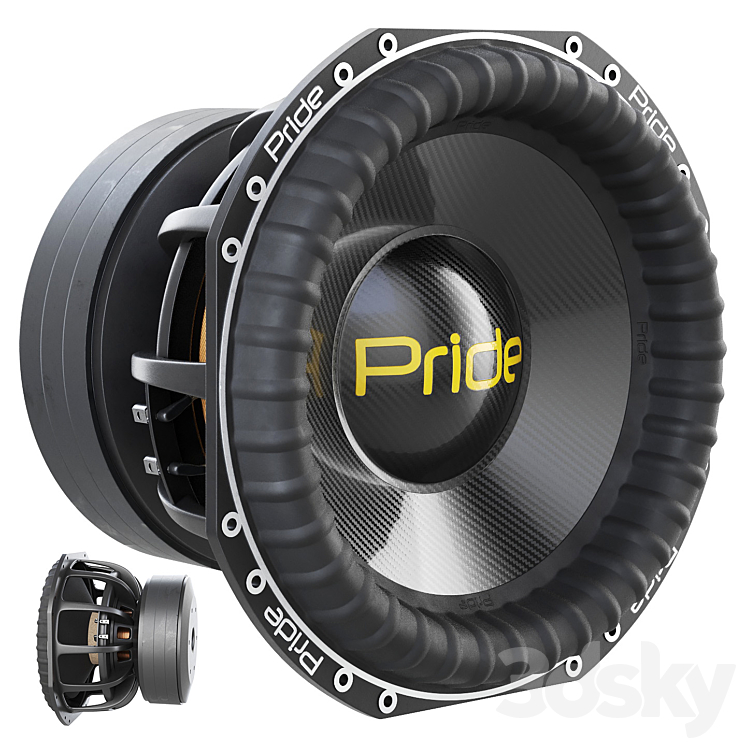 Powerful subwoofer Pride S5 15 - Audio tech - 3D model