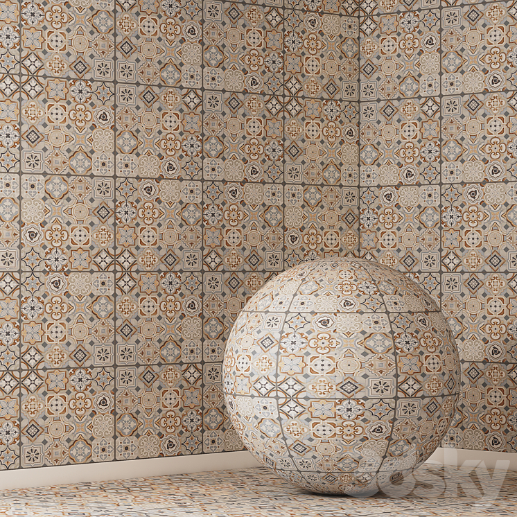 Moroccan Tiles 03 - Seamless 4K Texture - Tile - 3D model