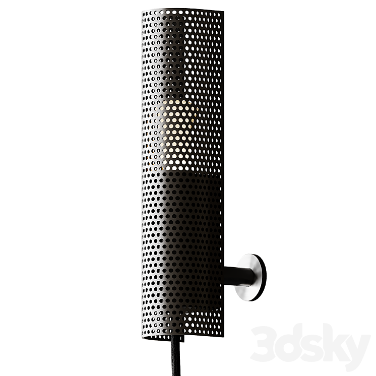 RADENT WALL TORCH Black and Brushed Steel from NUAD - Wall light - 3D model