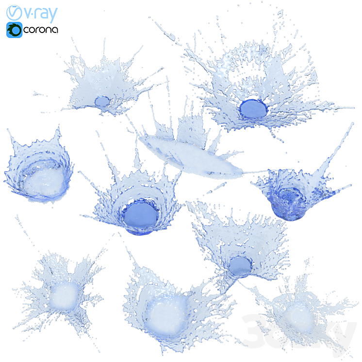 10 water splash vol 1 - Other - 3D model